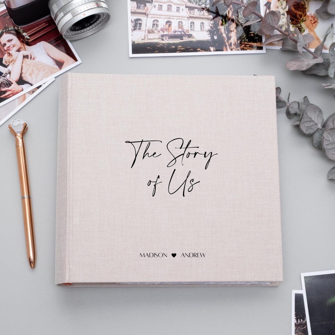 Personalized Linen Photo Album: 4x6, 200 Pockets, Custom Wedding Gift ...