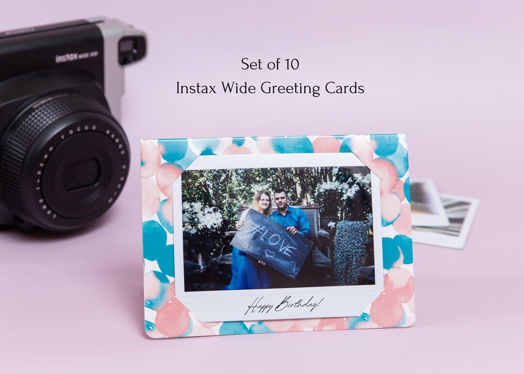 Instax Wide Photo Greeting Cards: Birthday Card With Photo, Set of 10 ...