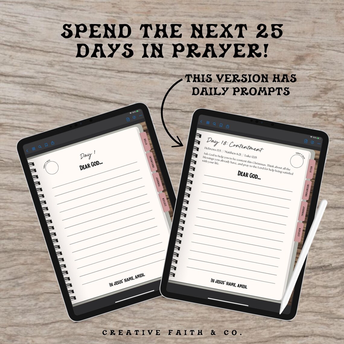 Christmas Digital Faith Prayer Journal BUNDLE | Prayer Journal With ...