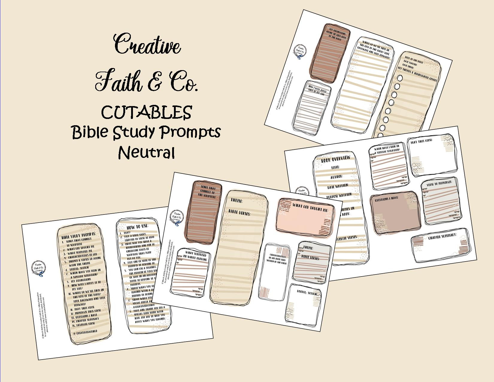 How to Study the Bible Neutral Bible Journaling Prompts | Etsy
