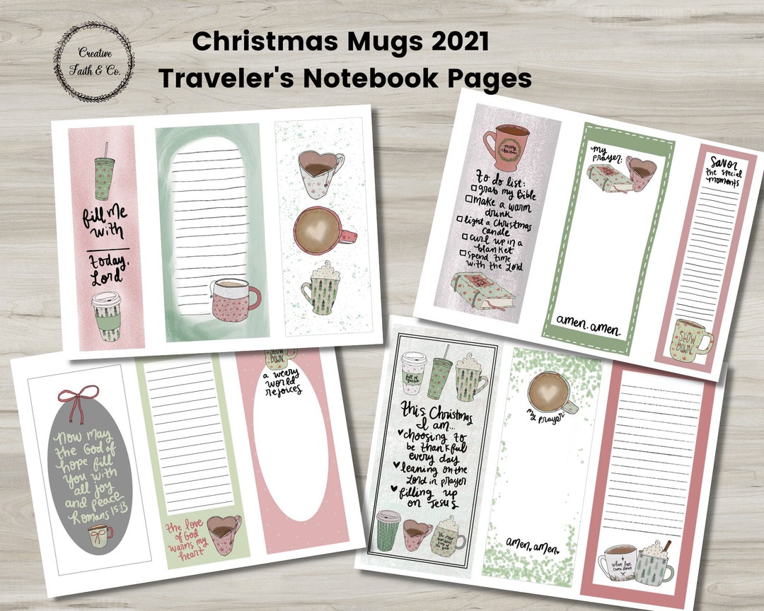 Christmas Mugs 2021 Traveler's Notebook Papers - Bible Journaling ...