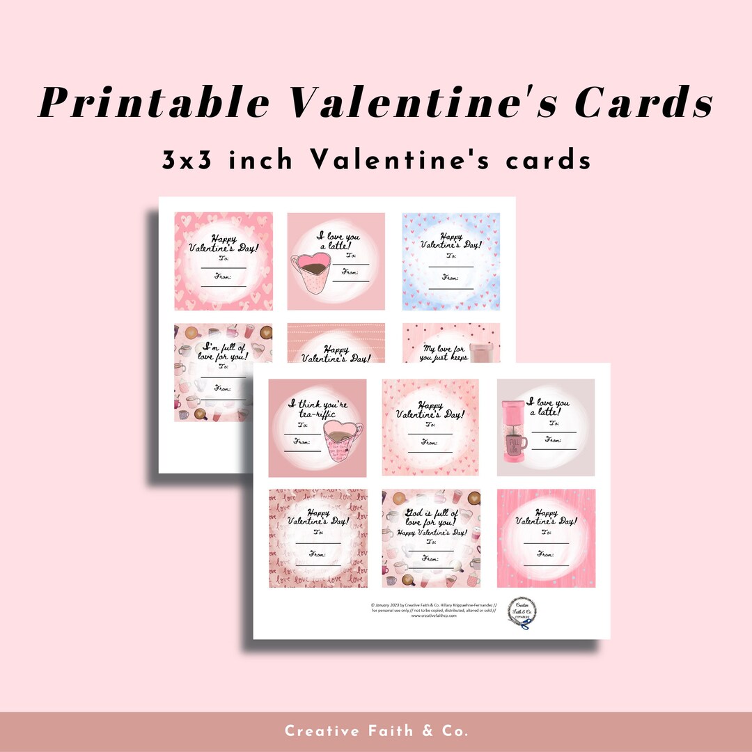 Valentine's Cards Printable 3x3 Inch Cards | Christian Valentine's ...