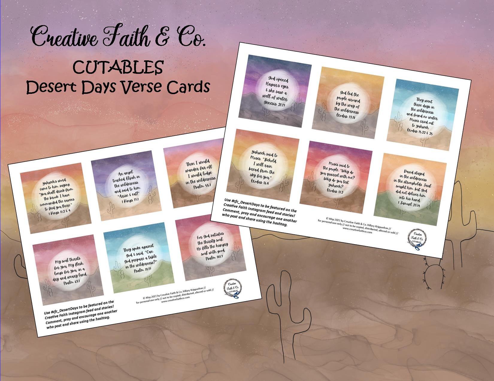 Desert Days Printable Verse Cards 3x3 Inches creative Faith - Etsy