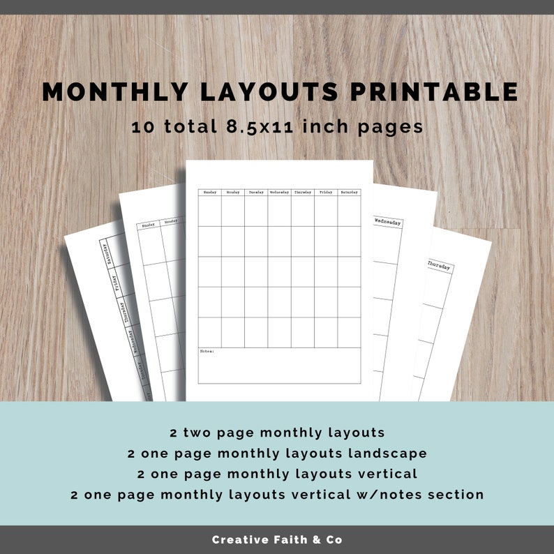 Monthly Calendar Happy Planner Printable-agenda-printable Planner ...