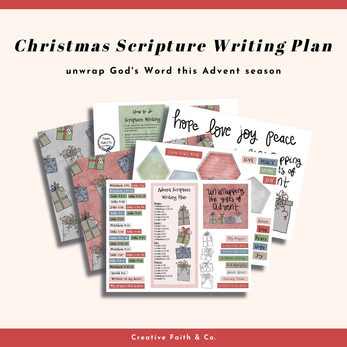 Gifts of Advent Scripture Writing Plan Bible Journaling - Etsy