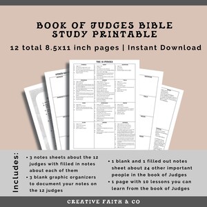 The Book of Judges Bible Study Notes Printable | How to Study the Bible ...