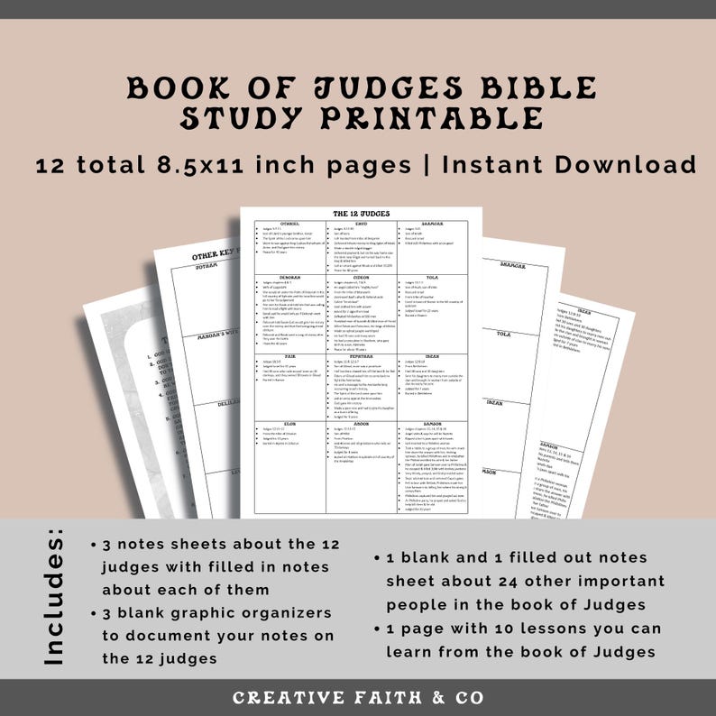 The Book of Judges Bible Study Notes Printable | How to Study the Bible ...