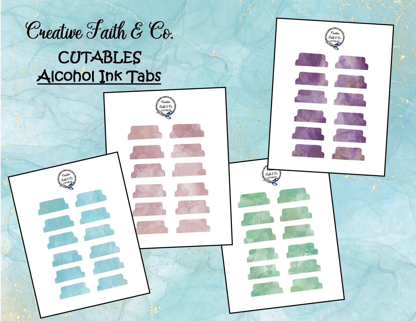Alcohol Inks Tabs in Pastel & Jewel Tones for Bible Journaling | Etsy