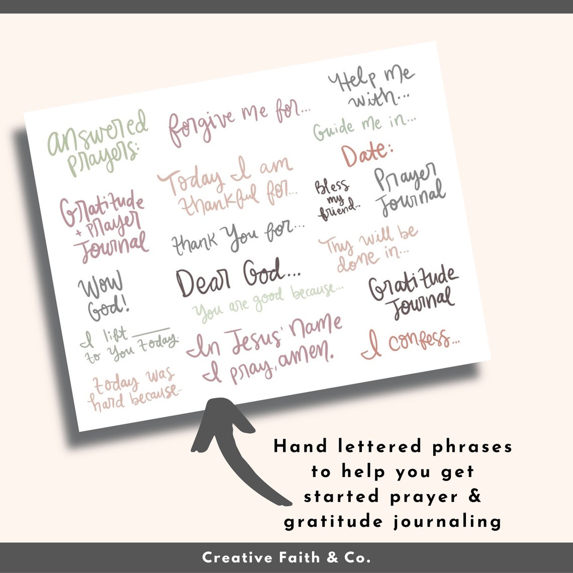 Prayer & Gratitude Journal PINK AND GRAY Bible Journaling - Etsy