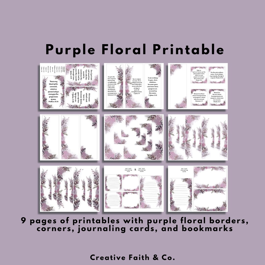 Purple Florals: Verses About Forgiveness - Bible Journaling Printable ...