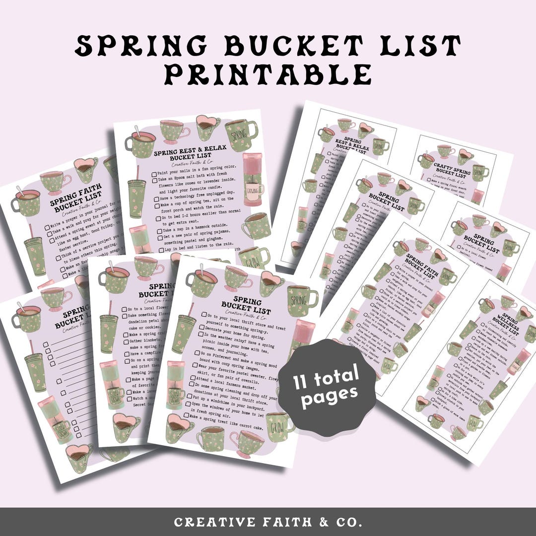 Spring Bucket List Printable | Spring Planner Printable (creative Faith ...