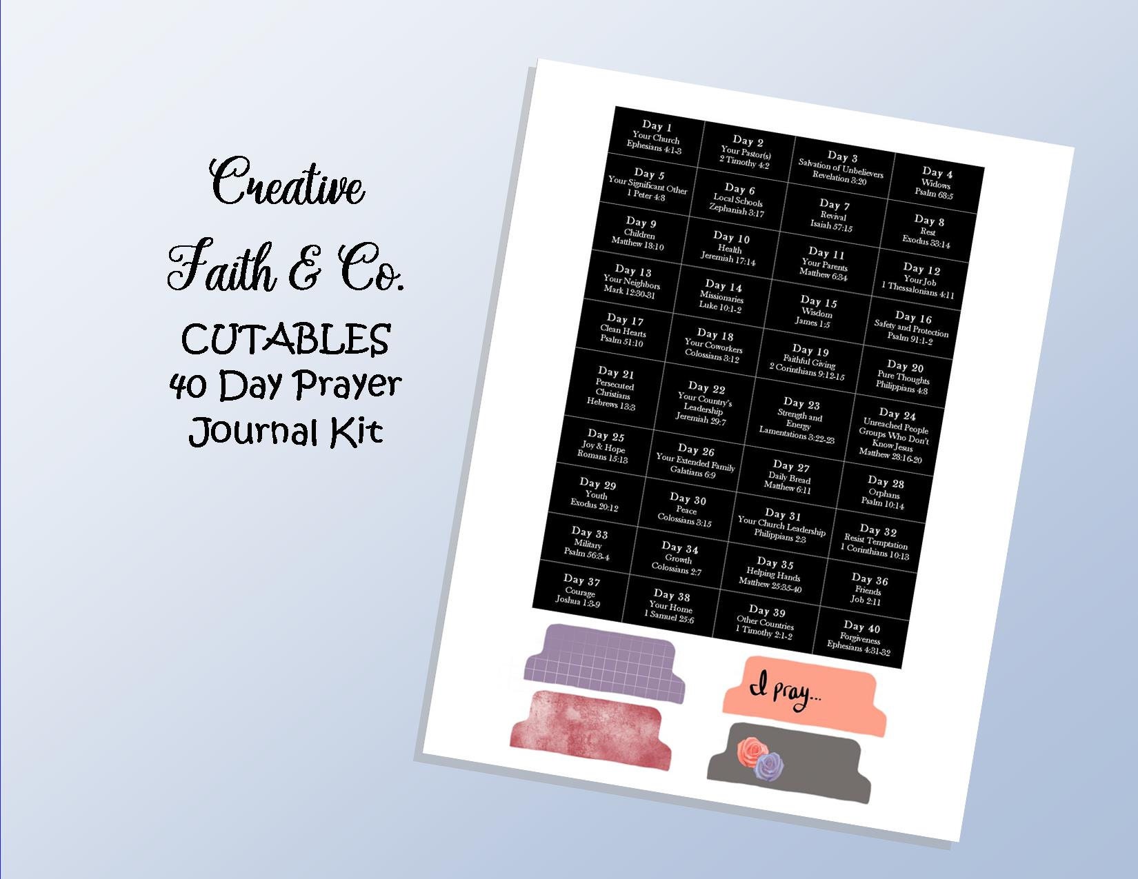 Bible Journaling Printable - 40 Day Printable Prayer Journal - Lent ...