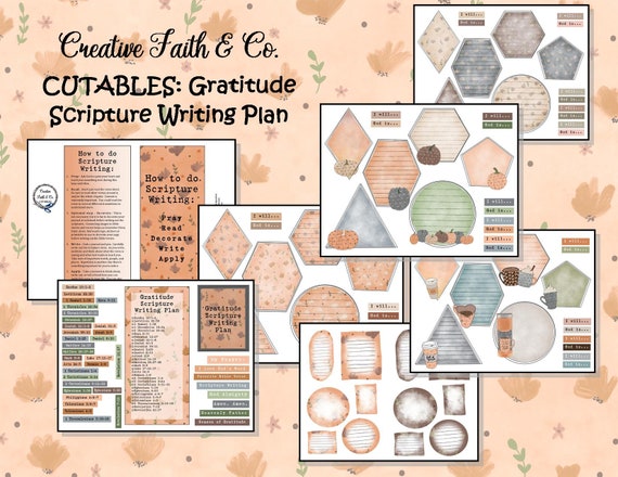 Gratitude Scripture Writing Plan Bible Journaling Printable | Etsy