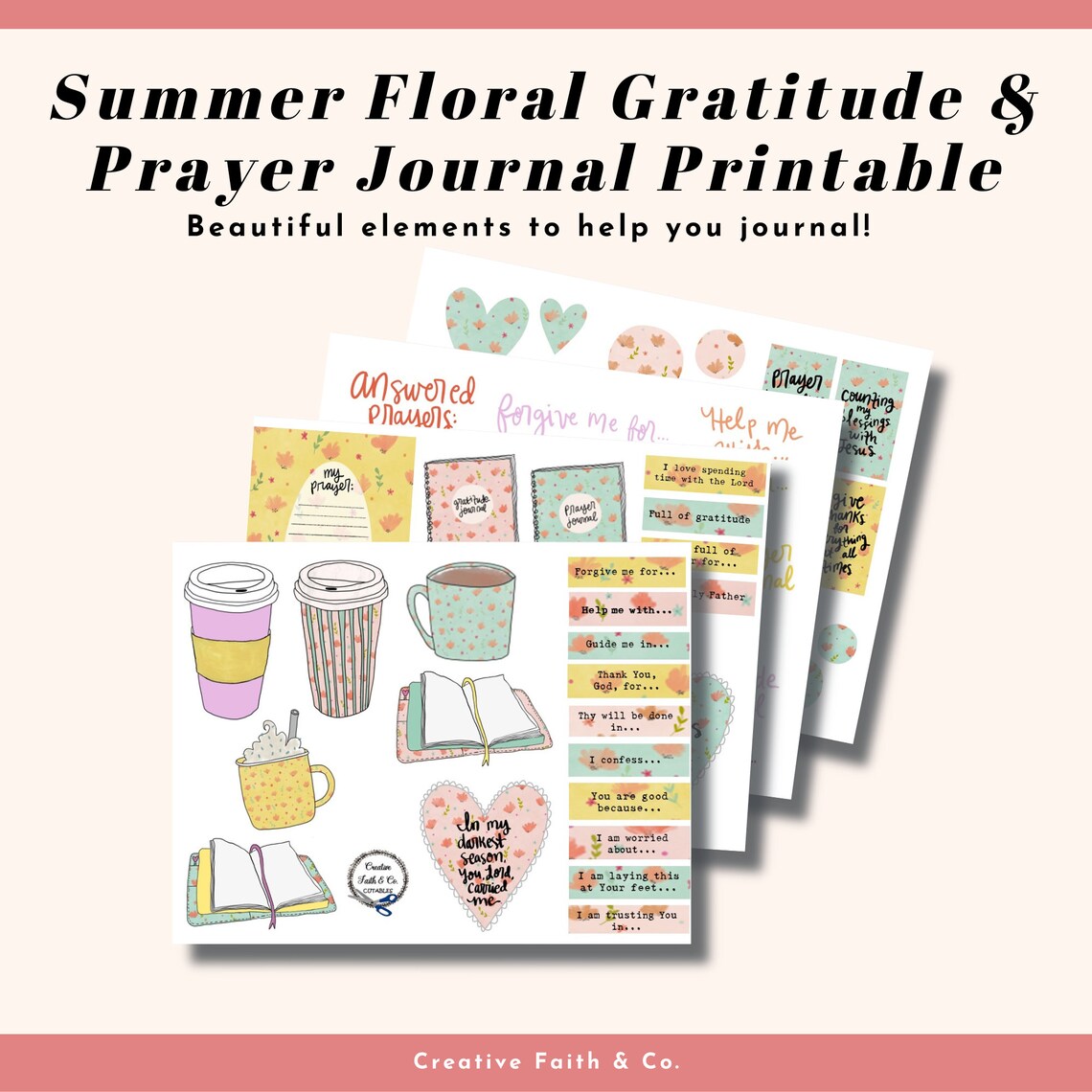 Prayer & Gratitude Journal Summer Floral Bible Journaling - Etsy