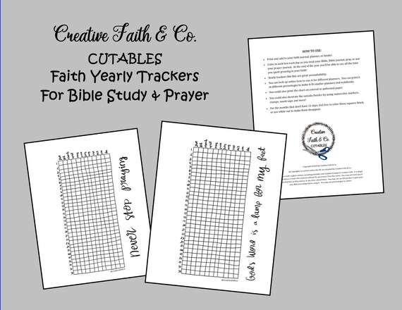 Yearly Faith Habit Trackers for Bible Study and Prayer and - Etsy