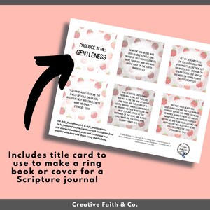 Fruit of the Spirit GENTLENESS Printable Verse Cards 3x3 Inches ...