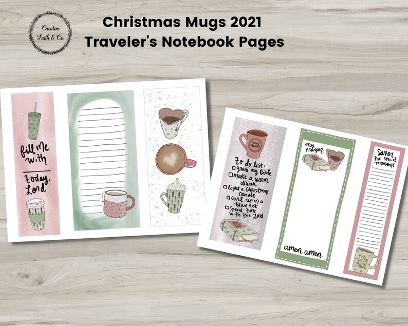 Christmas Mugs 2021 Traveler's Notebook Papers - Bible Journaling ...