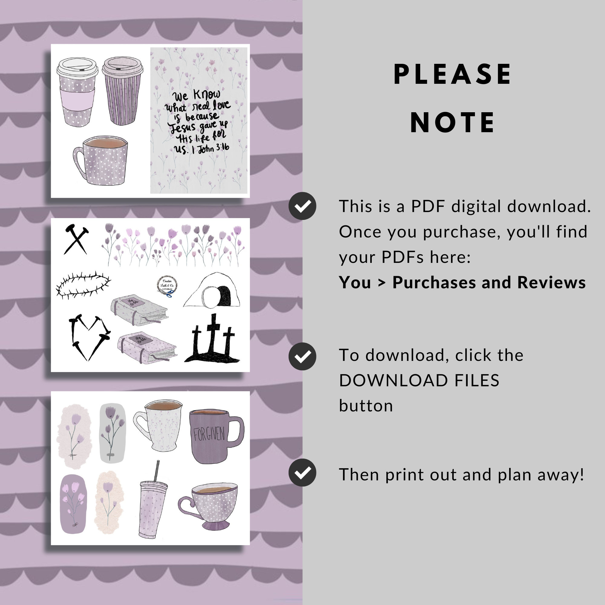 He Gave up His Life Lent Artwork - Bible Journaling Printable Kit ...