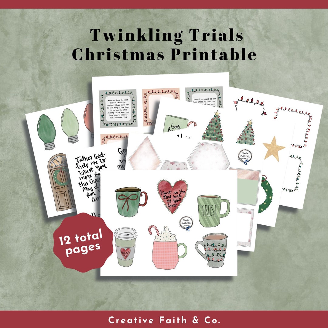 Twinkling Trials Christmas Printable - Bible Journaling Printable Kit ...