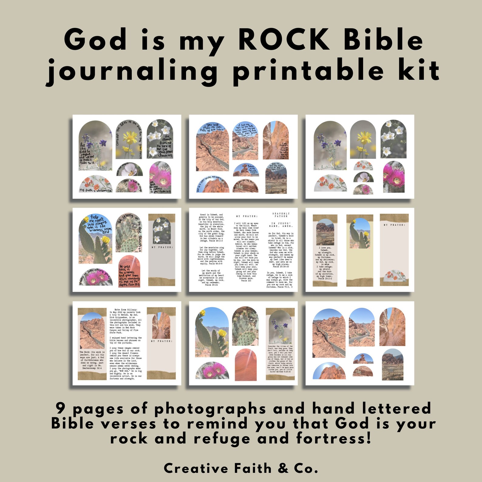 God is My ROCK Bible Journaling Artwork Printable creative | Etsy