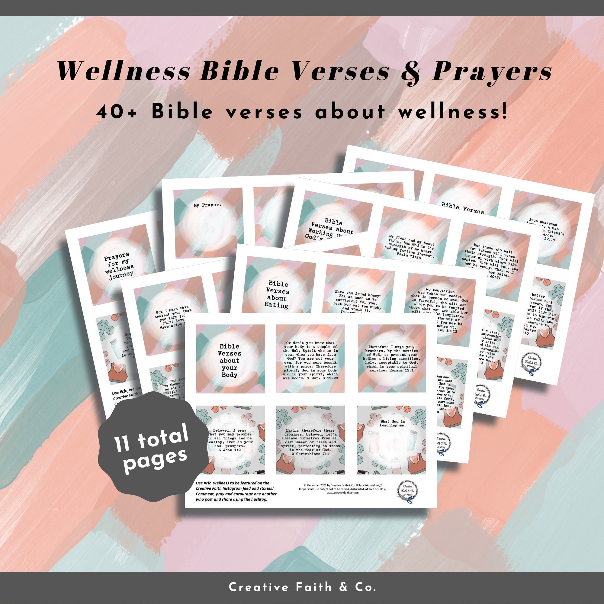 3x3 Inch Wellness Verse & Prayer Cards Printable - Etsy Canada