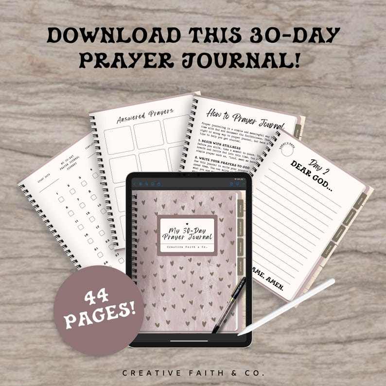 30-day Digital Prayer Journal: Hearts | iPad Journal | Goodnotes ...