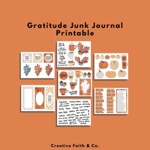 Gratitude Junk Journal Pumpkins Mugs Themed Bible Journaling Printable ...