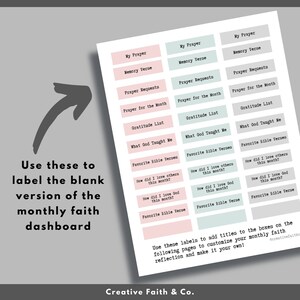 Monthly Faith Reflection Dashboard Printable | Bible Study Printables ...