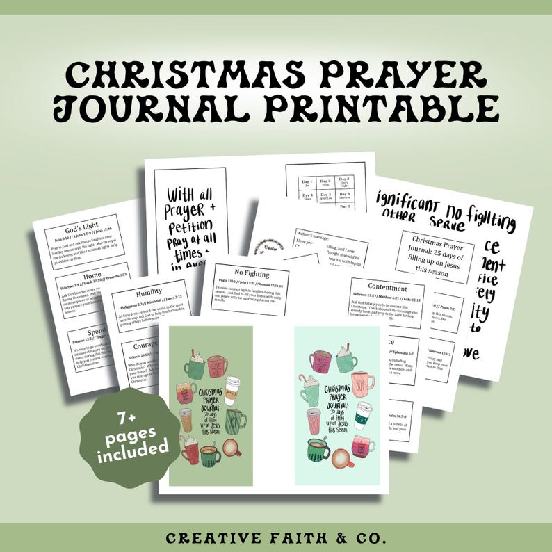 Bible Journaling Printable Devotion Journal Kit - Christmas Prayer ...