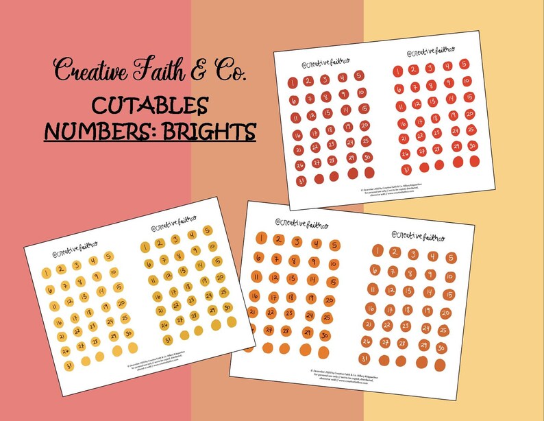 Brights Numbers Printable- Calendar Happy Planner Printable-agenda ...