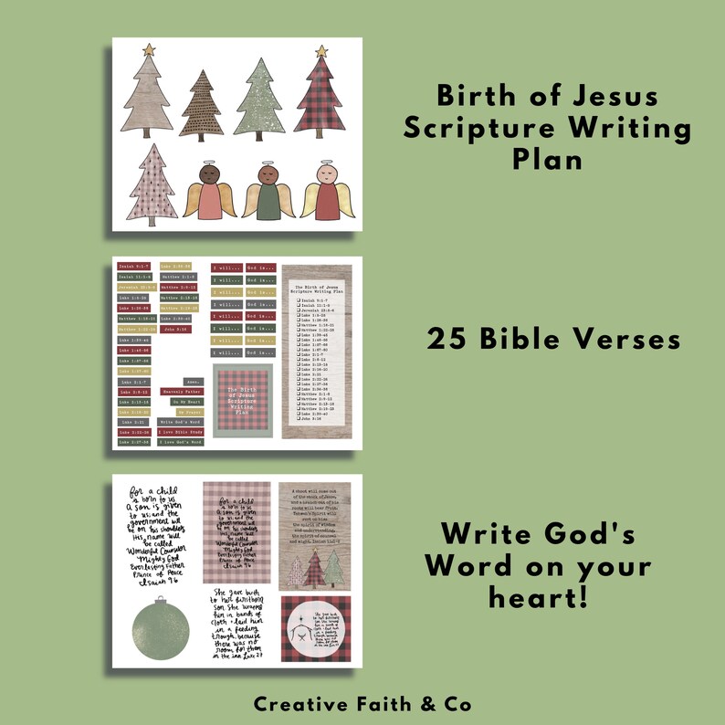 The Birth of Jesus Scripture Writing & Reading Plan - Etsy