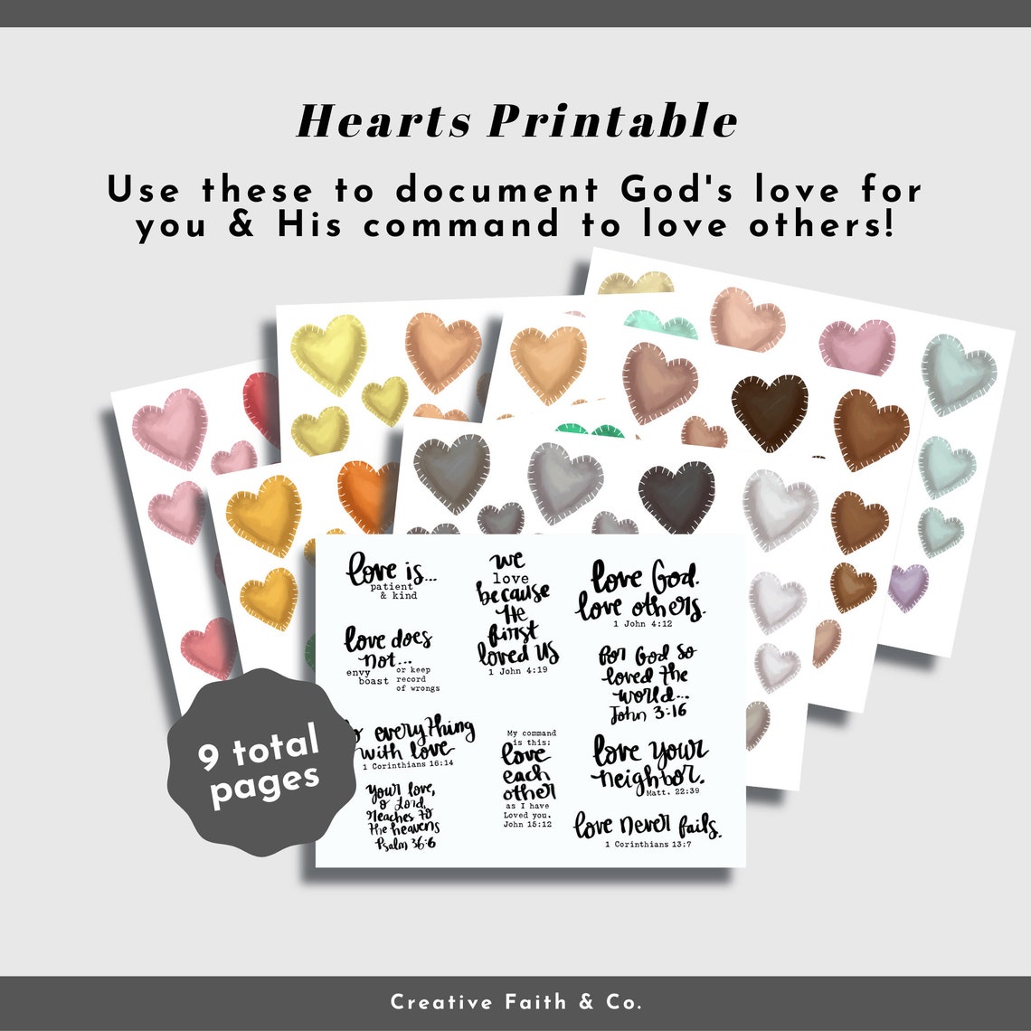 Hearts & God's Love Printable (creative Faith Cutables) - Etsy