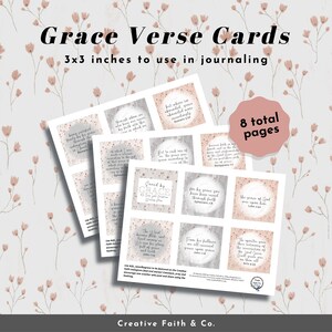 Saved by Grace Printable Verse Cards 3x3 Inches (creative Faith ...