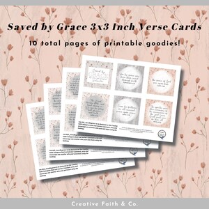 Saved by Grace Printable Verse Cards 3x3 Inches (creative Faith ...
