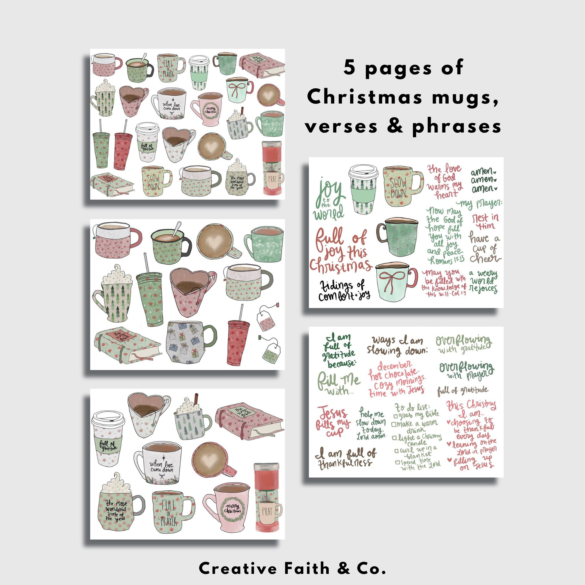 Christmas Mugs 2021 - Bible Journaling Printable Kit (creative Faith ...