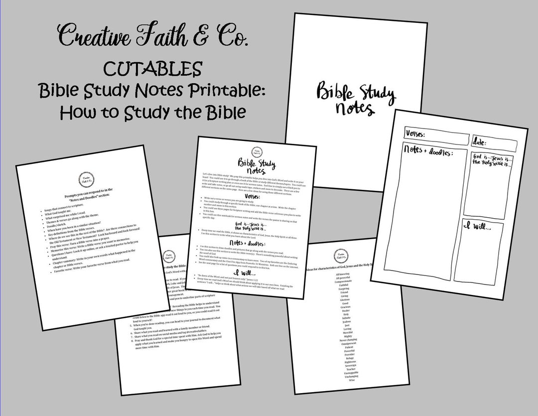 Bible Study Notes Guided Printable Journal - How to Study the Bible ...