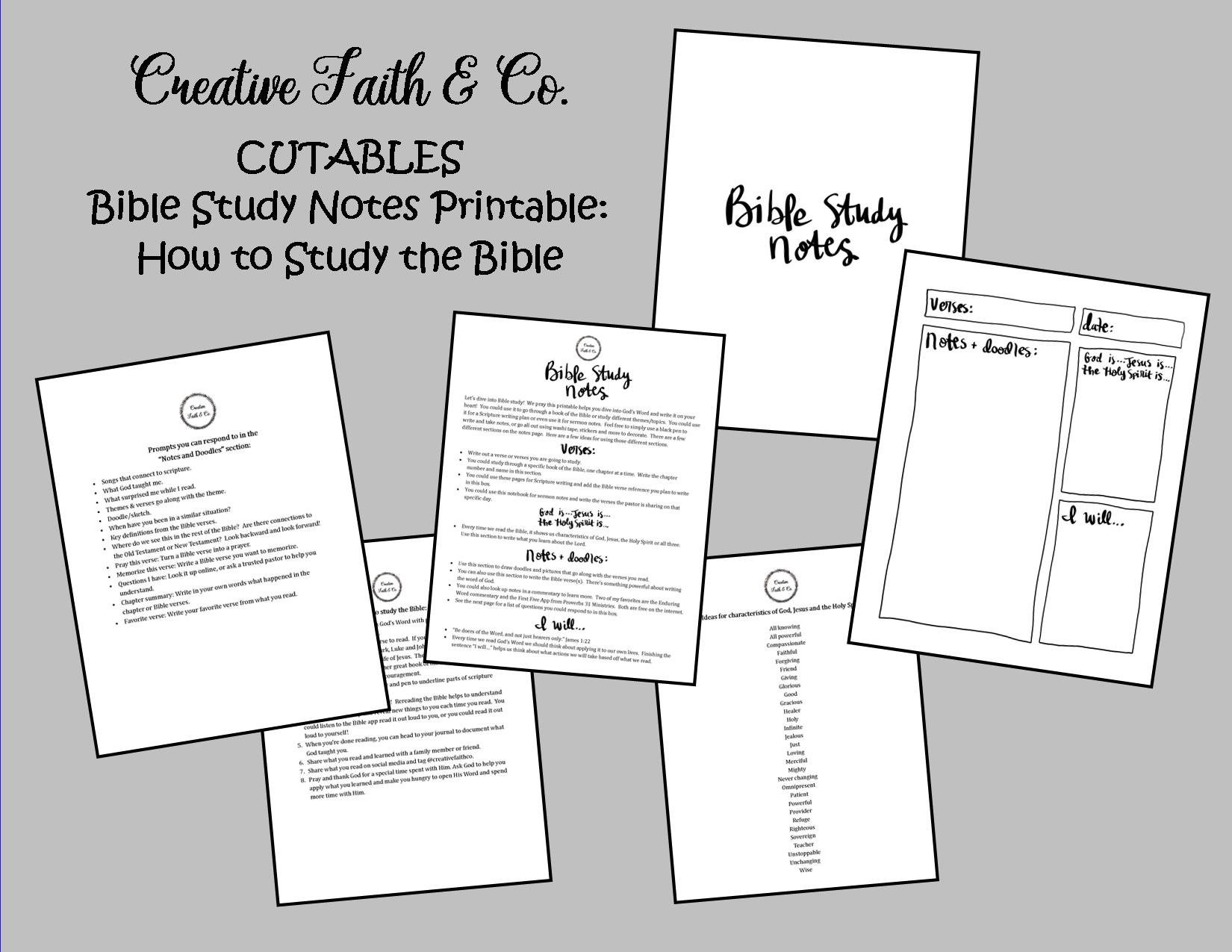 Bible Study Notes Guided Printable Journal - How to Study the Bible ...