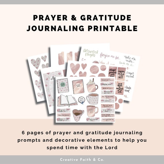 Prayer & Gratitude Journal PINK AND GRAY Bible Journaling - Etsy