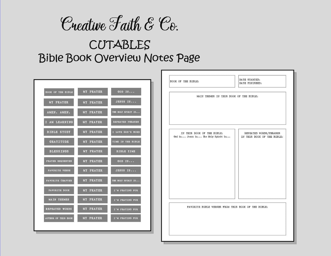 Bible Book Overview Notes Page | Bible Journaling Printable | How to ...