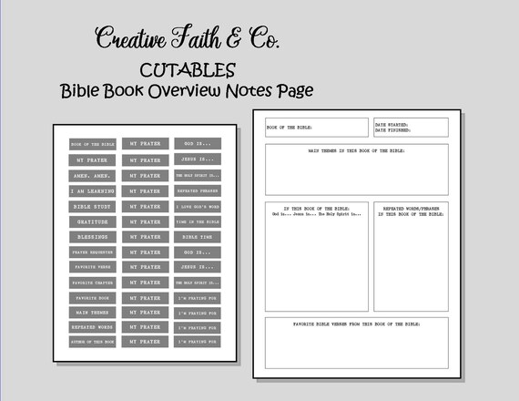 Bible Book Overview Notes Page Bible Journaling Printable - Etsy