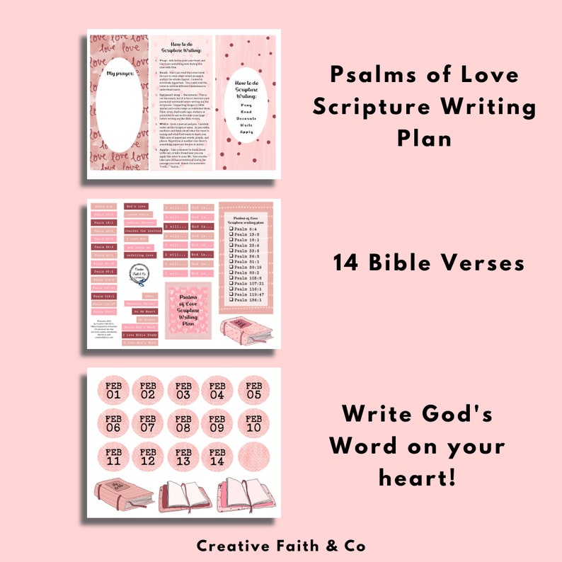 Psalms of Love Scripture Writing Plan Bible Journaling - Etsy