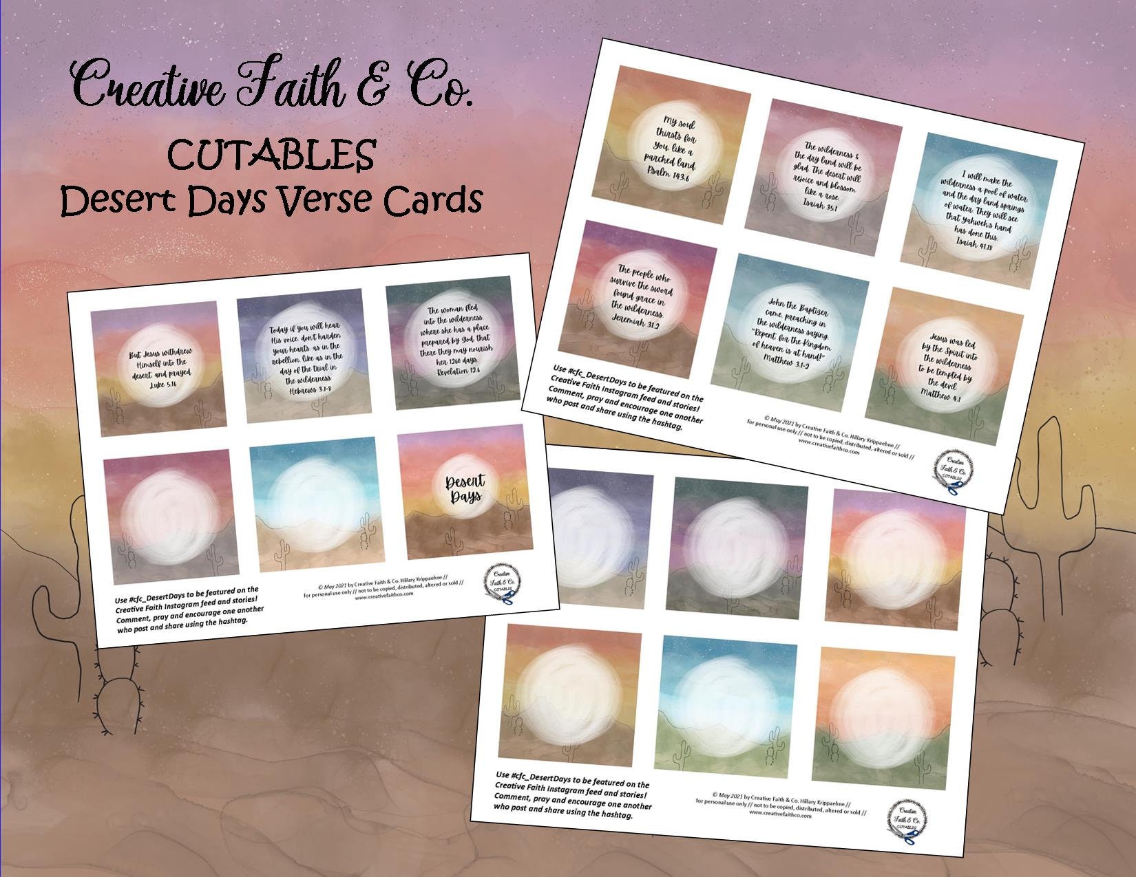 Desert Days Printable Verse Cards 3x3 Inches creative Faith - Etsy