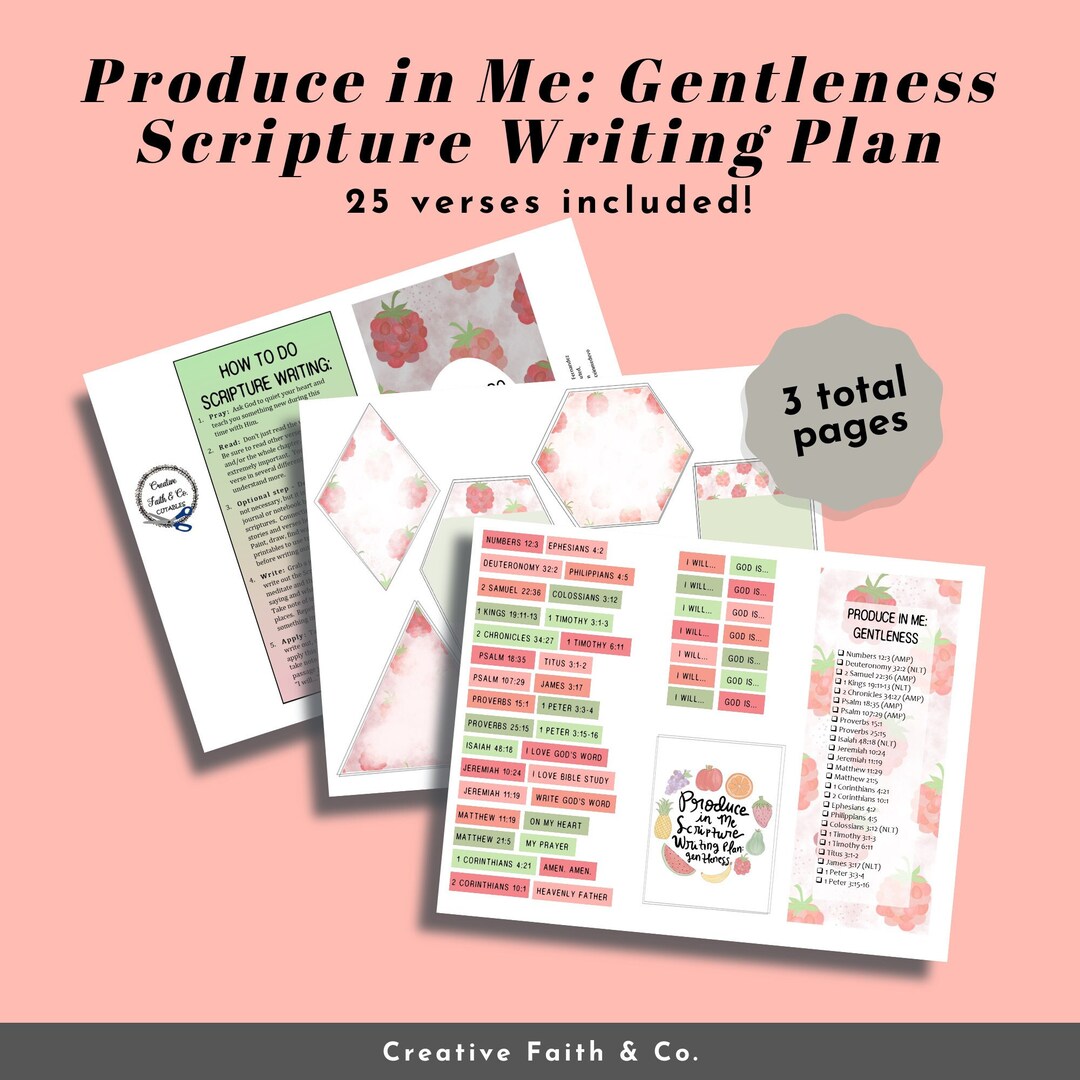 Scripture Writing Plan - Fruit of the Spirit: GENTLENESS - Bible ...