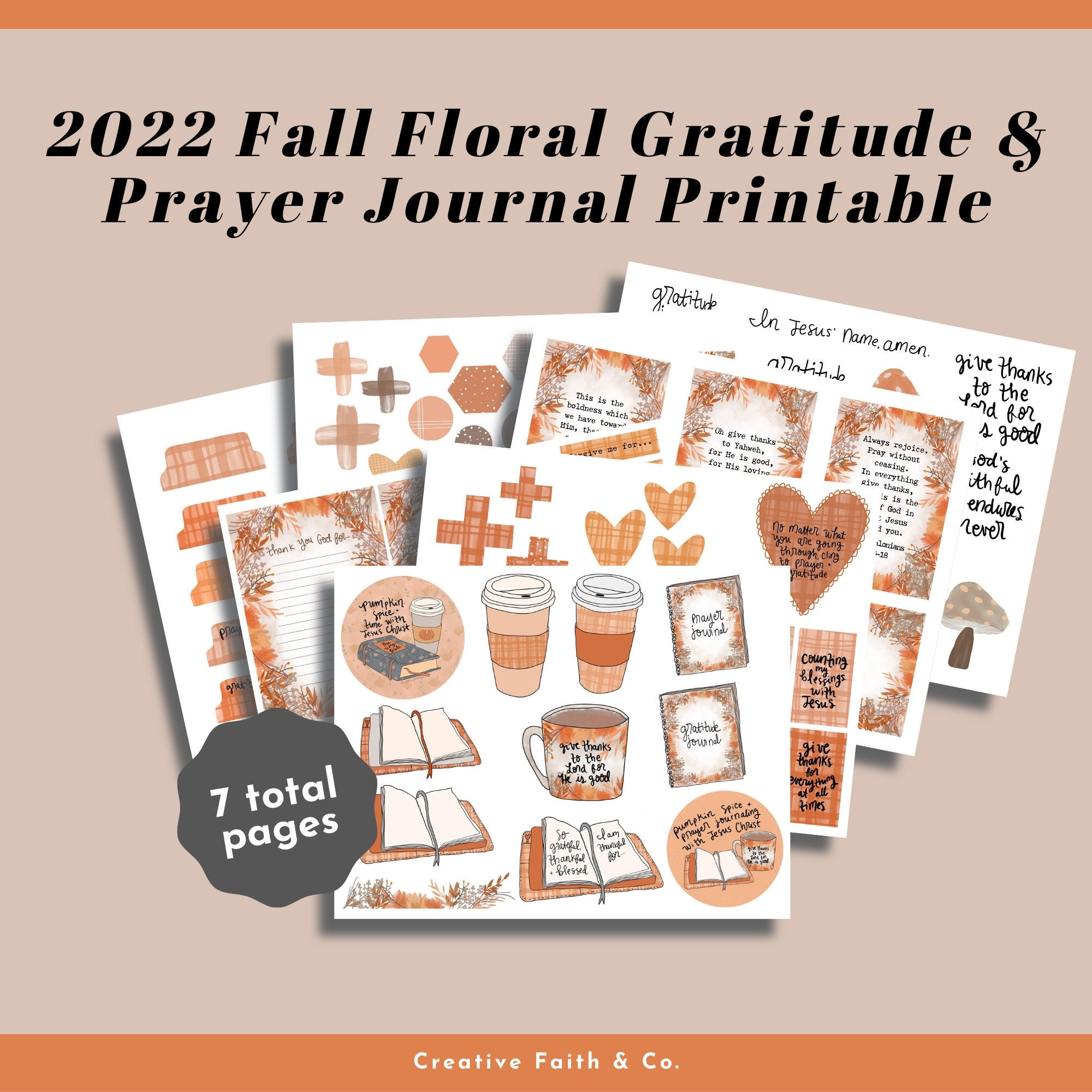 Fall Prayer & Gratitude Journal Floral Bible Journaling - Etsy