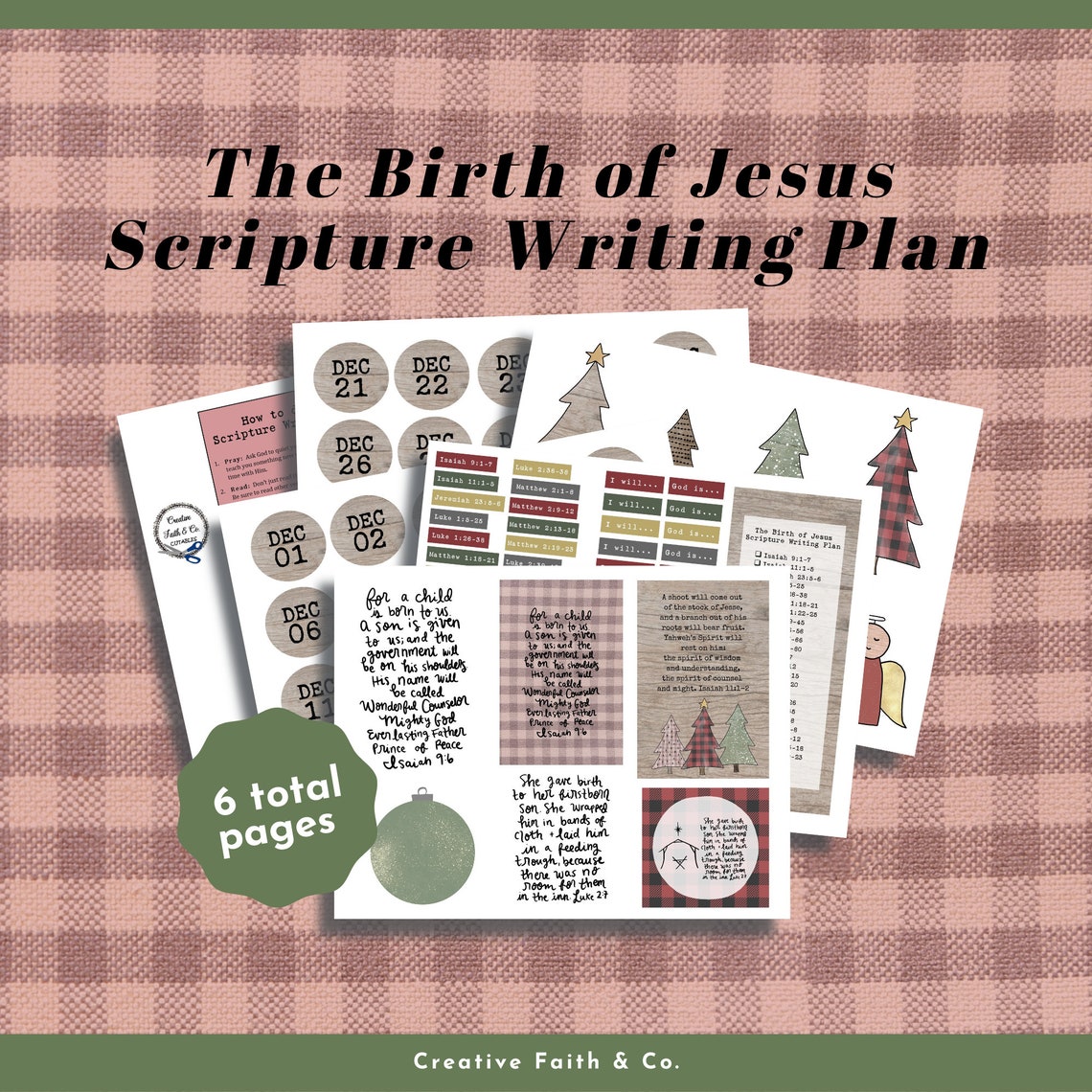 The Birth of Jesus Scripture Writing & Reading Plan - Etsy