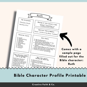 Bible Character Profile Printable | Bible Study Printables | How to ...