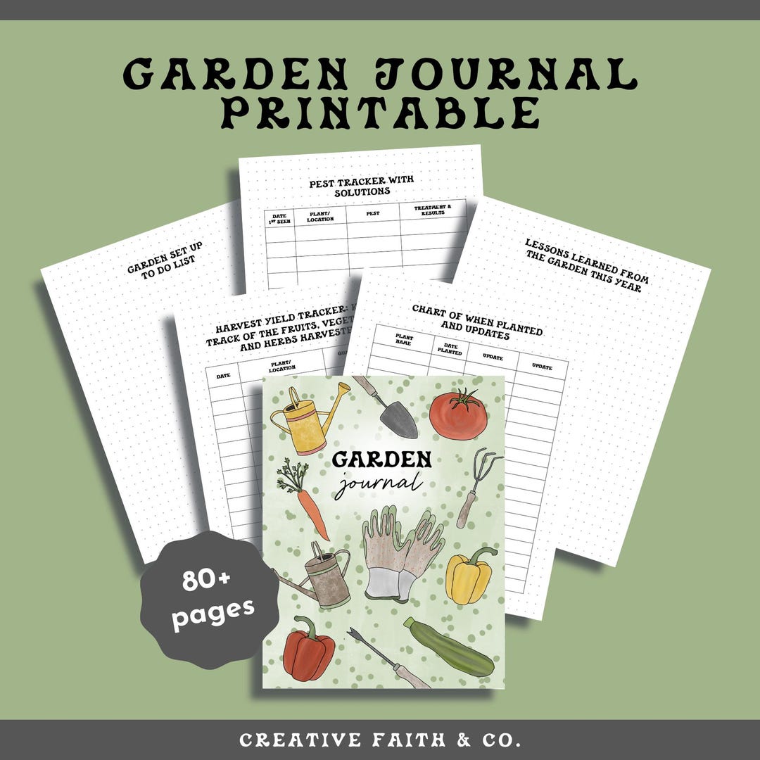 Garden Journal Printable | Garden Log | Garden Planner Dot Grid and ...