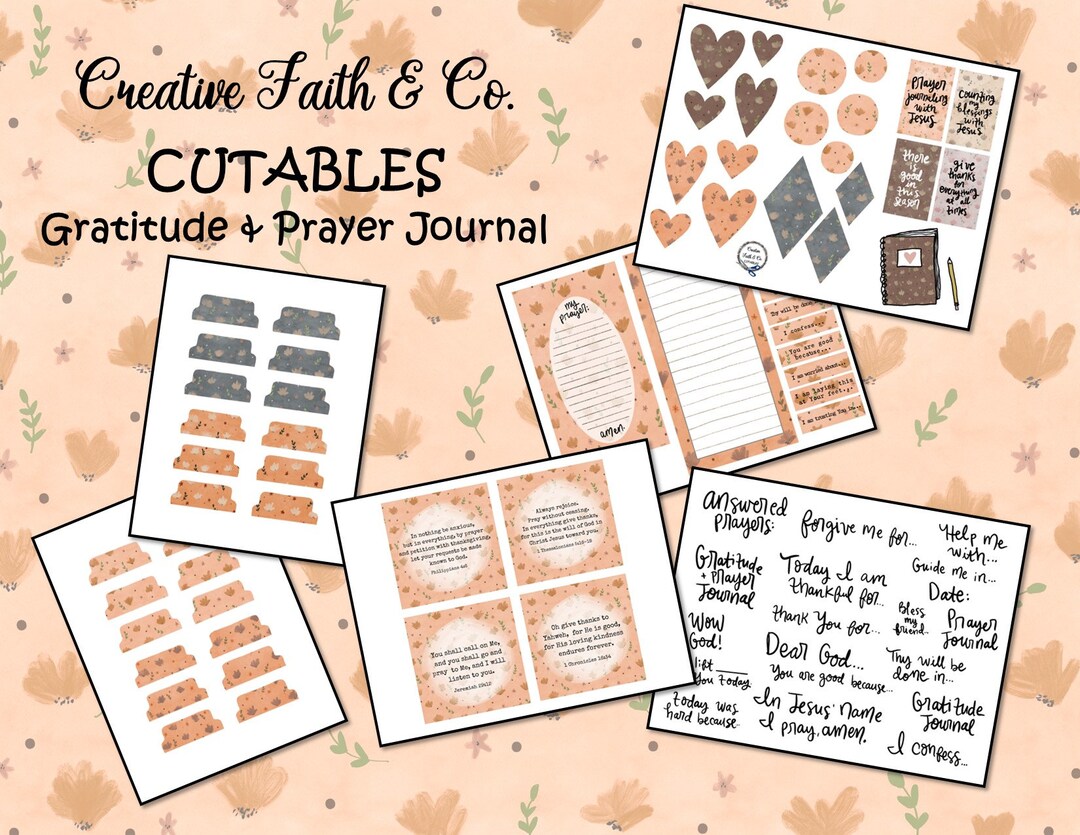 Prayer & Gratitude Journal Bible Journaling Printable Devotion Kit ...