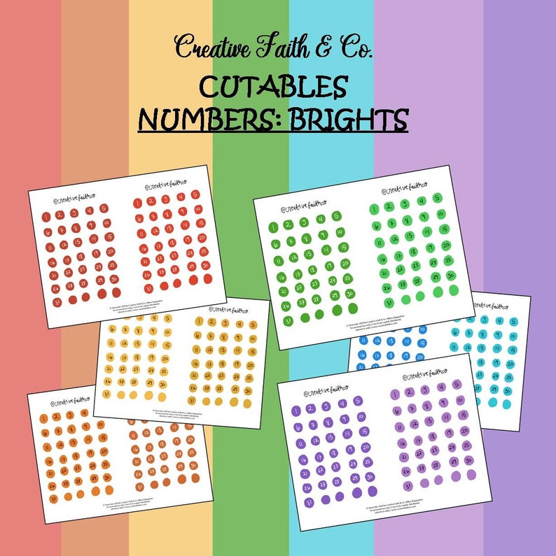 Brights Numbers Printable- Calendar Happy Planner Printable-agenda ...