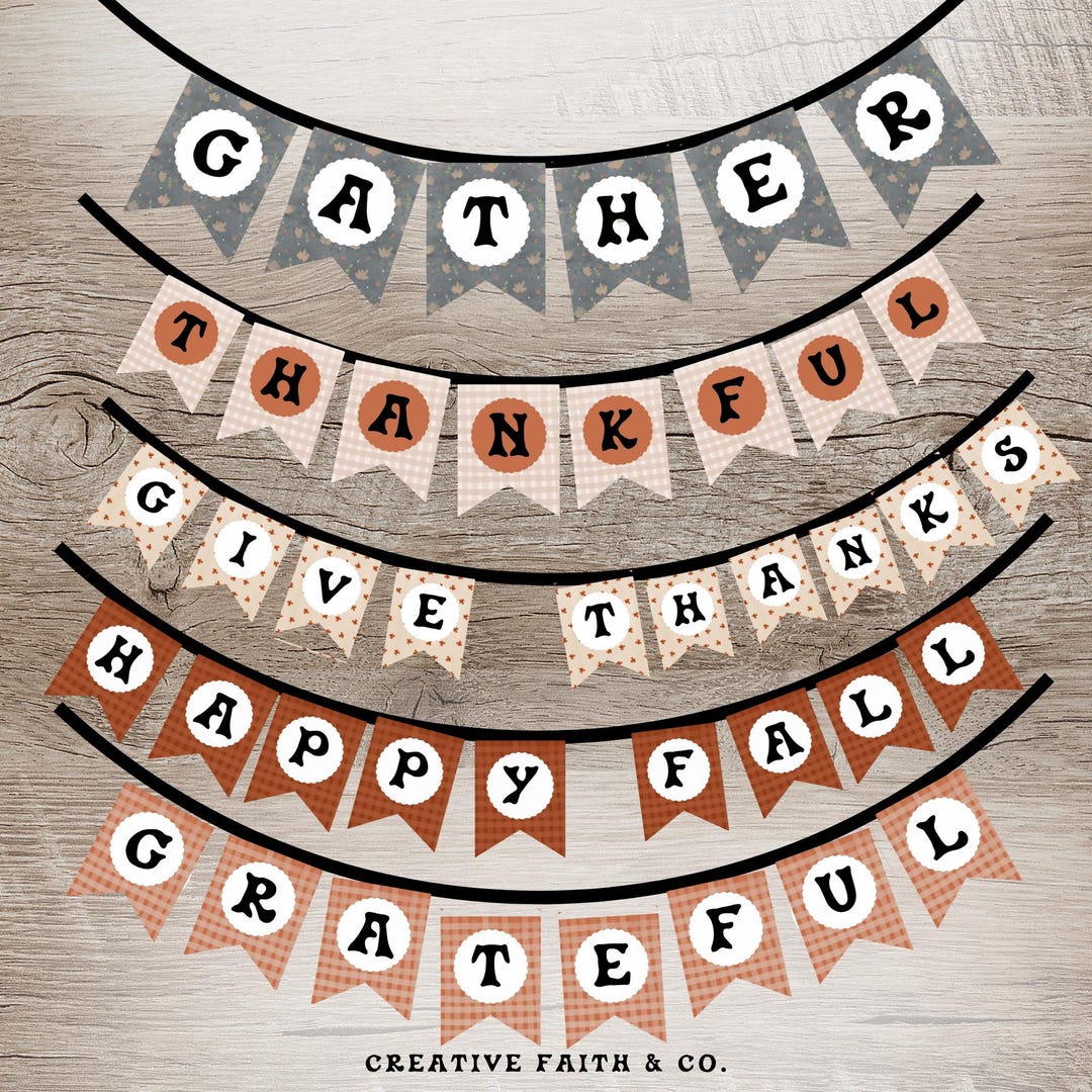 Printable Fall Banner Garland | Autumn Home Decor | Thanksgiving ...